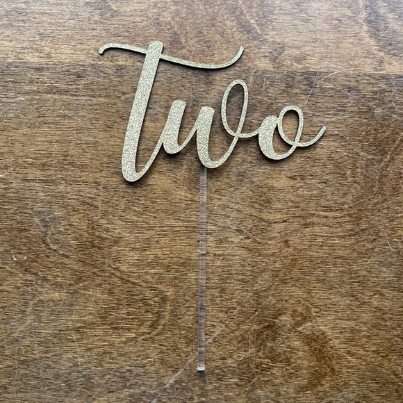Party Supplies | Number 2 Gold Glitter Cake Topper | Poshmark